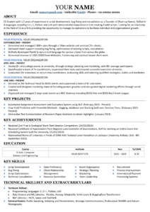 Resume Templates - ResumeGuru India