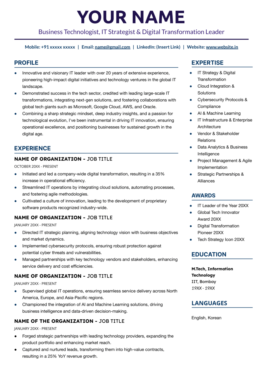 Resume Templates - ResumeGuru India
